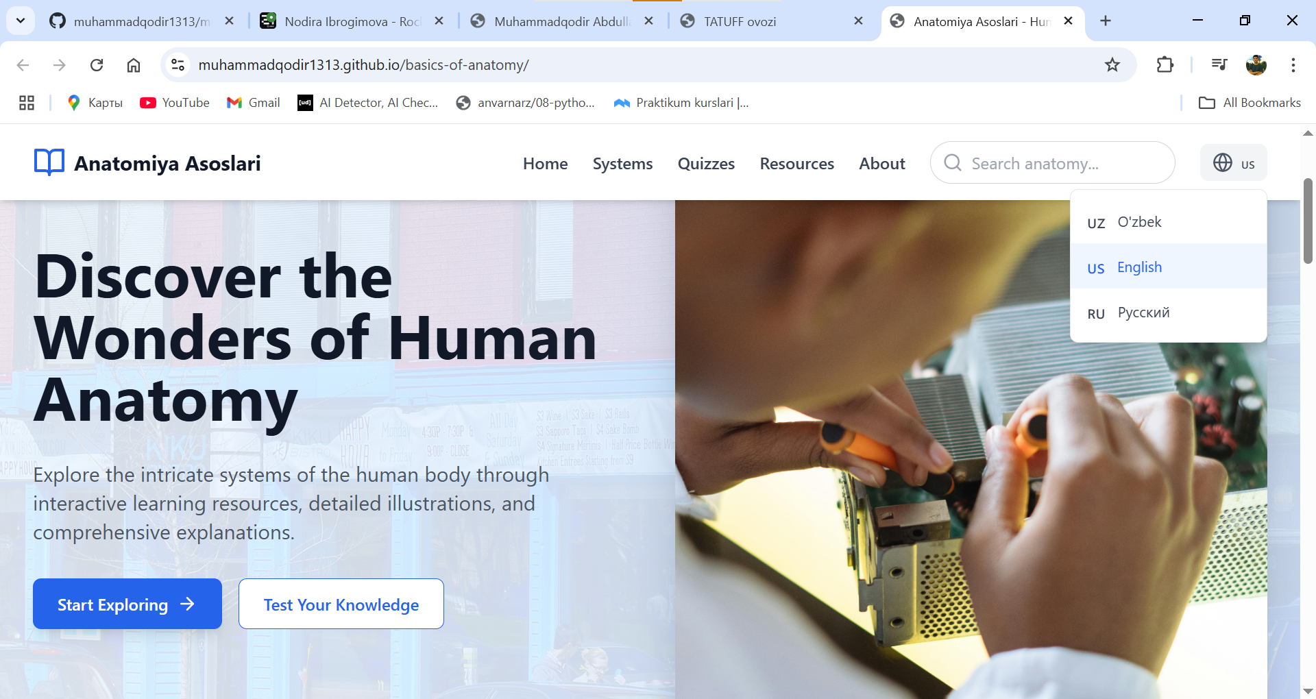 Muhammadqodir Abdullajonov - Frontend va Desktop Dasturchi Portfolio